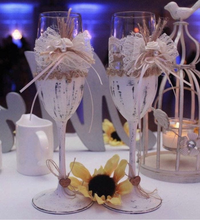 Rustic Champagne Flutes - Falls Manor Catering