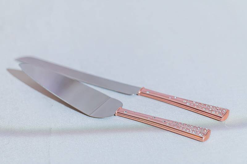 Rose Gold Cake Knife & Server - Falls Manor Catering