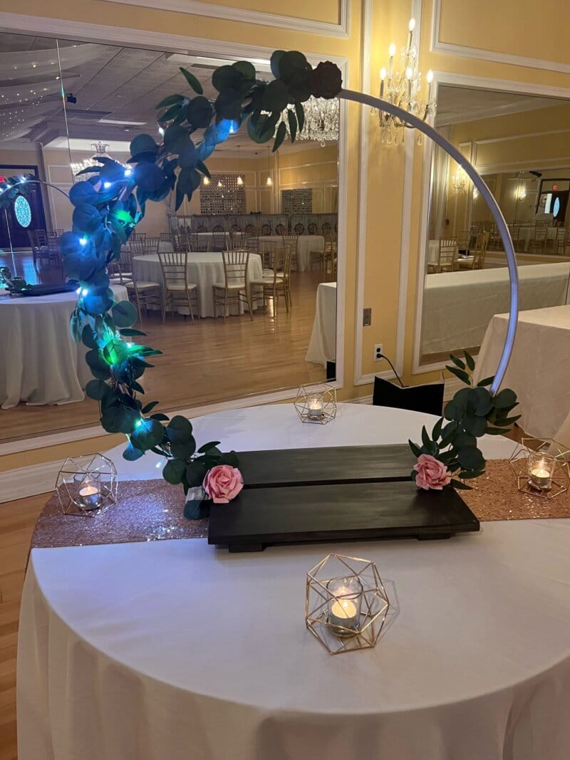 Lighted Hoop Cake Stand - Falls Manor Catering