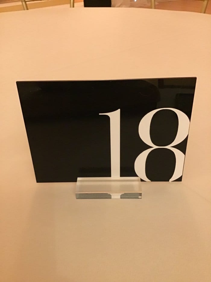 Black & White Table Numbers - Falls Manor Catering
